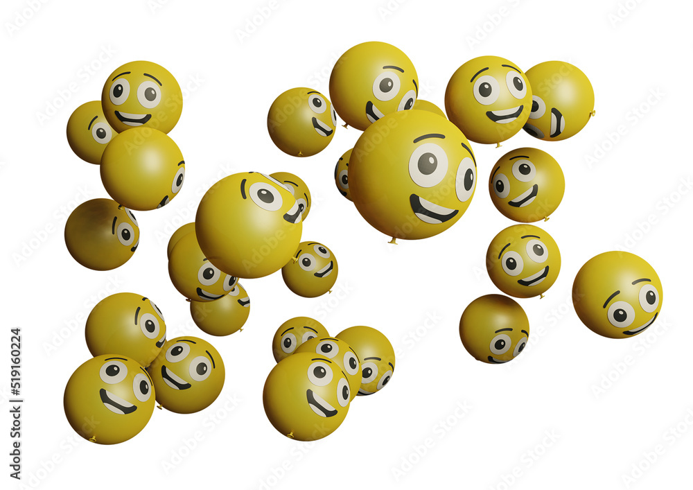 Grinning face eyes 3d render emoticon or emoji perfect for sosial media ...