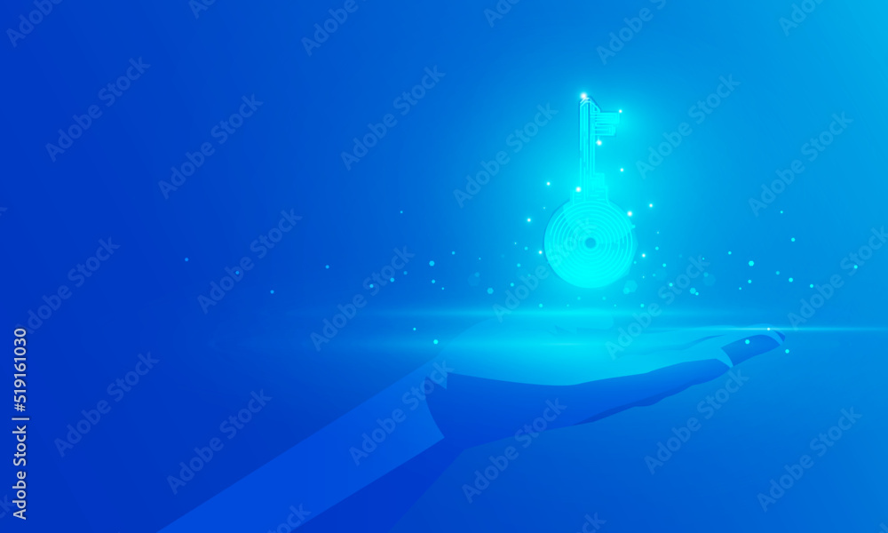 Abstract technology Hitech communication concept of private key in ...