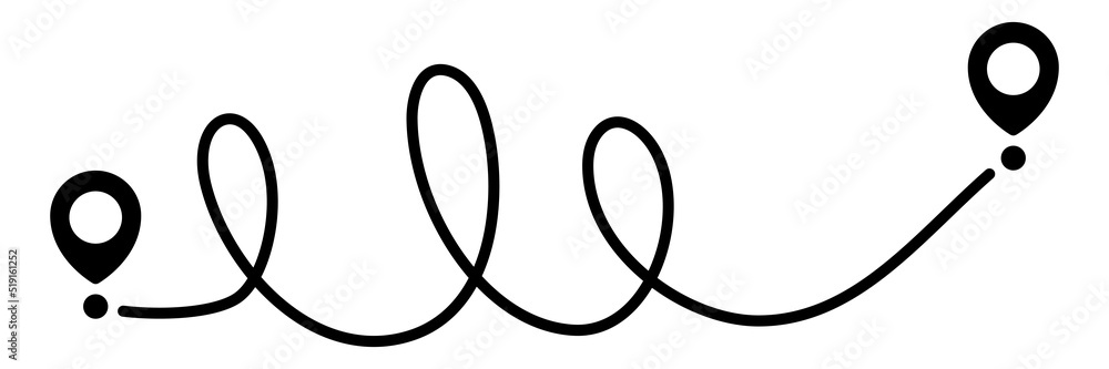 Pin map line. Navigation pointers. Vector illustration isolated on ...