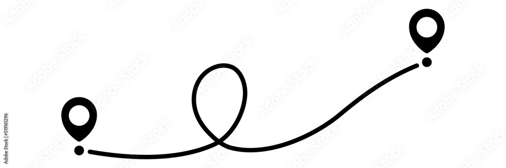 Pin map line. Navigation pointers. Vector illustration isolated on white. Stock Vector | Adobe Stock