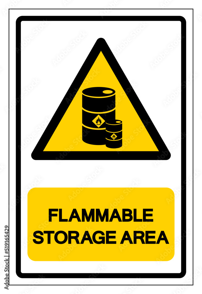 Flammable Storage Area Symbol Sign, Vector Illustration, Isolate On ...