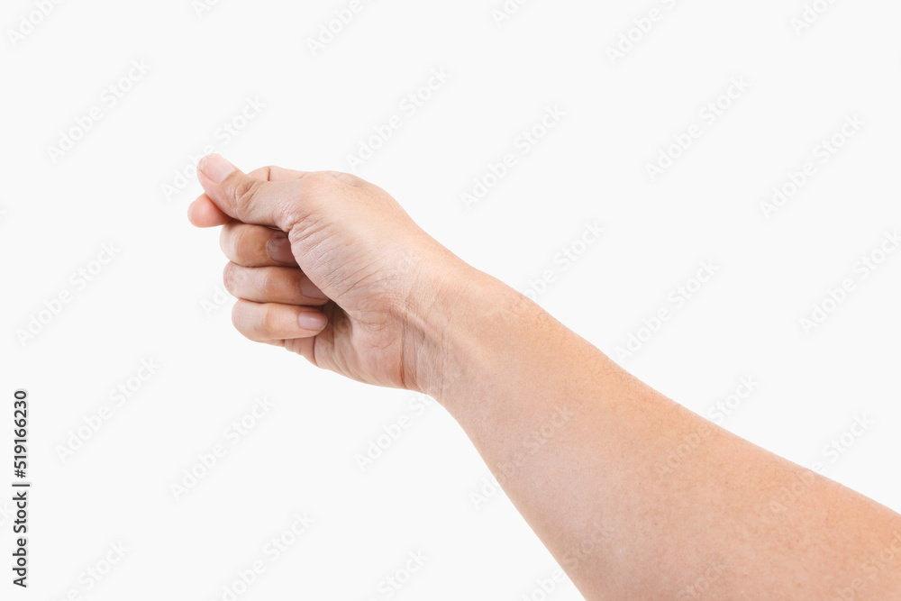 Male asian hand gestures isolated over the white background. GIVE POSE ...