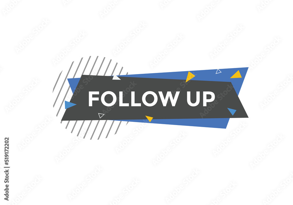 Follow up text symbol. Follow up text web template Vector Illustration ...