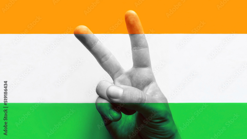 peace sign in the colors of the flag of india the concept of ...