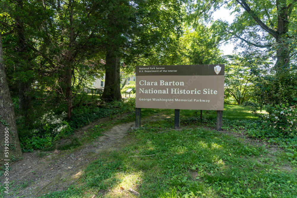 Glen Echo, Maryland: Sign for The Clara Barton National Historic Site ...