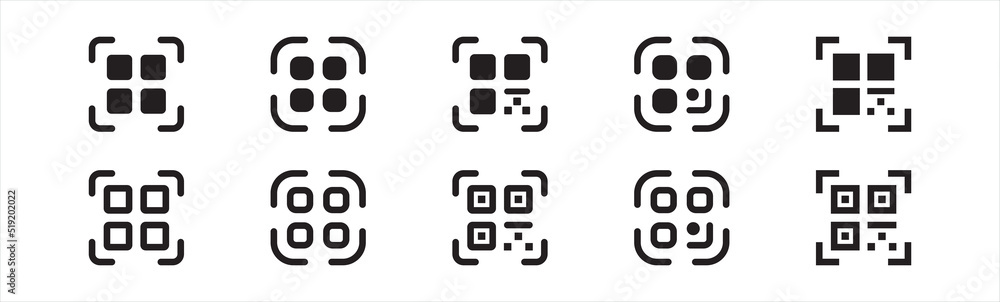 Scan QR code icon. Simple digital scanning qr code. Simple QR code scan ... Scan QR code icon. Simple digital scanning qr code. Simple QR code scan ...