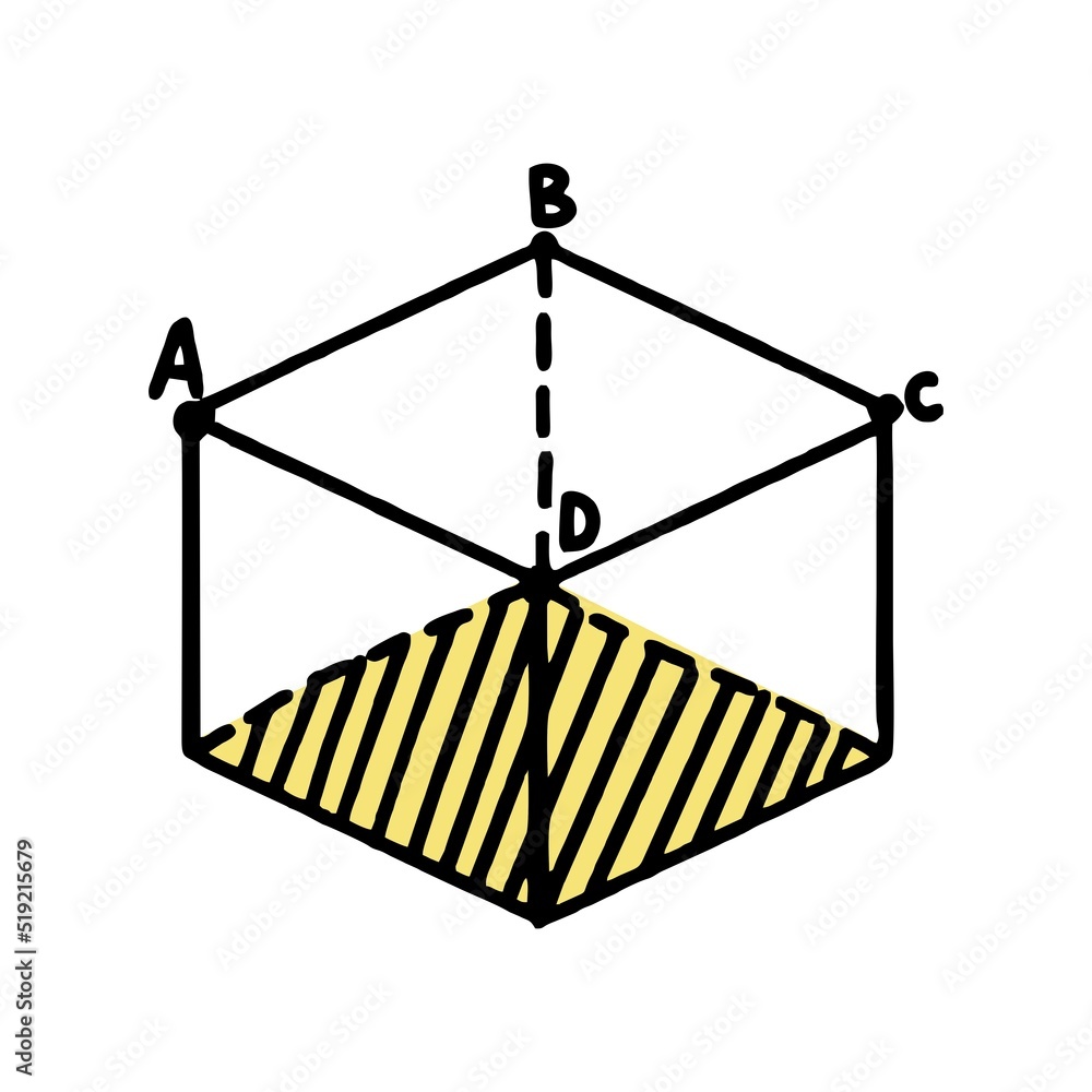 Drawing cube school clipart doodle. Vector illustration in line style ...