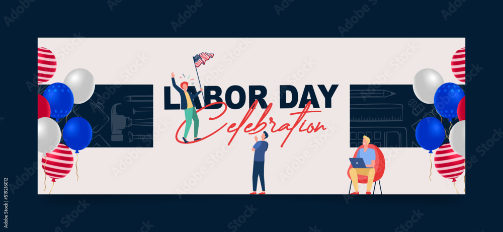 Labor day celebration Facebook cover page timeline web ad banner ...