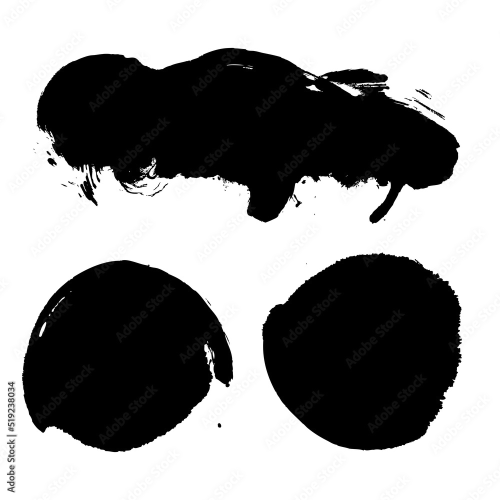 Simple Vector hand draw sketch, Set 3 various size and shape of splat ...