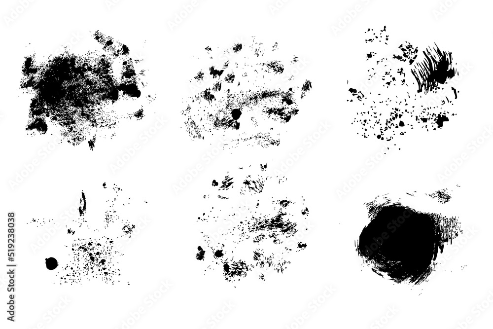 Simple Vector hand draw sketch, Set 6various size and shape of splat ...