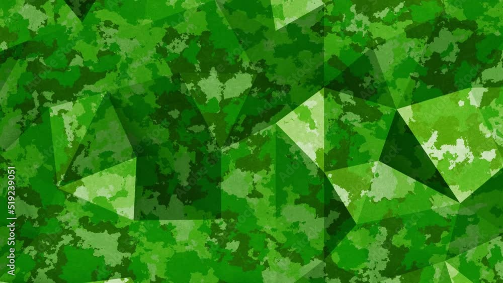 Realistic looping 3D animation of the trendy green camouflage pattern ...