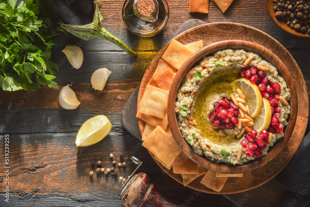 Arabic Cuisine: Middle Eastern delicious dip "Baba Ghanoush" or "Baba ...