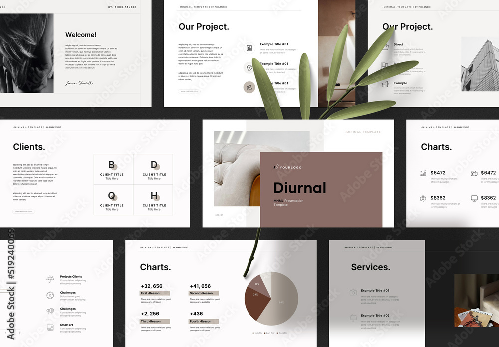 Minimalist Presentation Layout Stock Template | Adobe Stock
