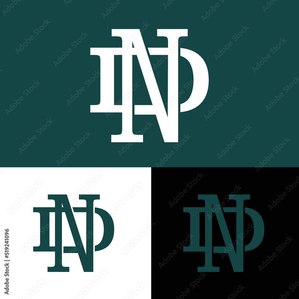 letter DN logo typhography vector design Stock Vector | Adobe Stock