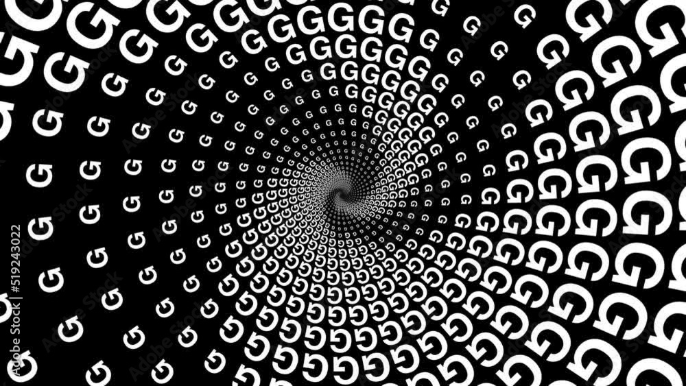 Twisting capital uppercase letter G animation creative. Twirling symbol ...