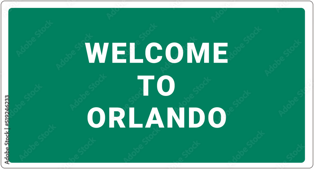 ภาพประกอบสต็อก Welcome to Orlando. Orlando logo on green background ...