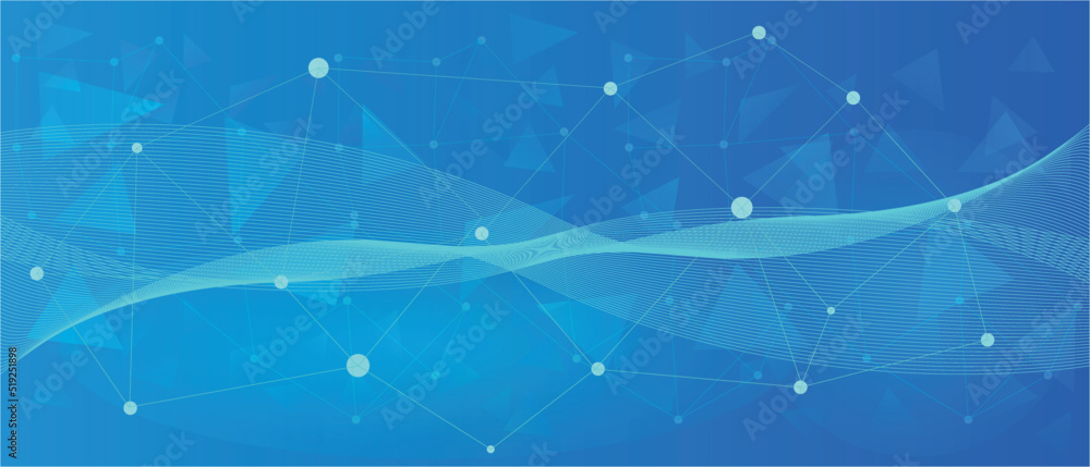Blue technology background with lines and geometric shapes. Connected ...
