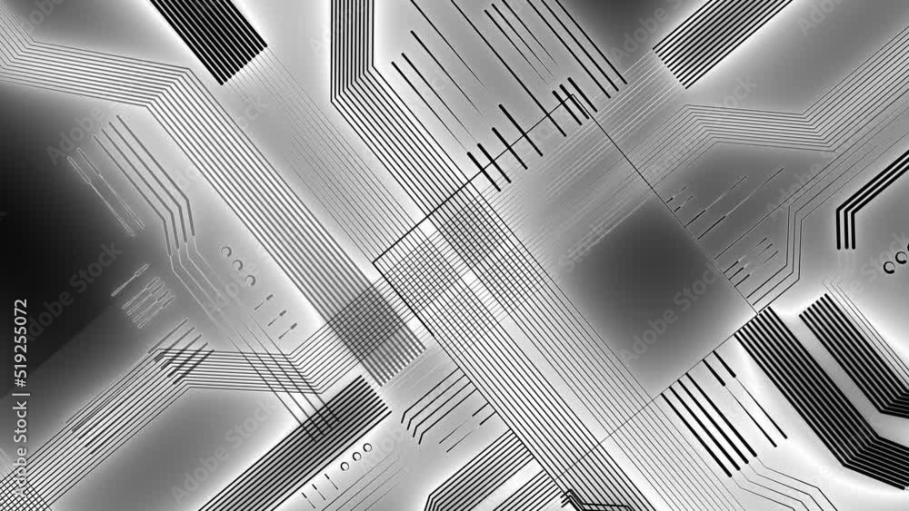 4k a circuit board with moving electrons;electronic connections;passage ...