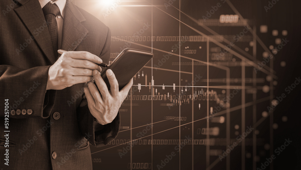 Stock market or forex trading graph and candlestick chart suitable for ...