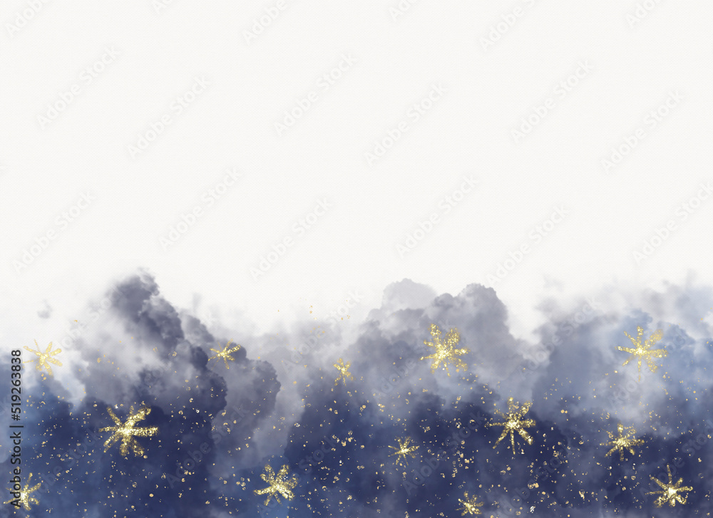 Dreamy blue borders. Smoothy paint. Precious glittery background ...