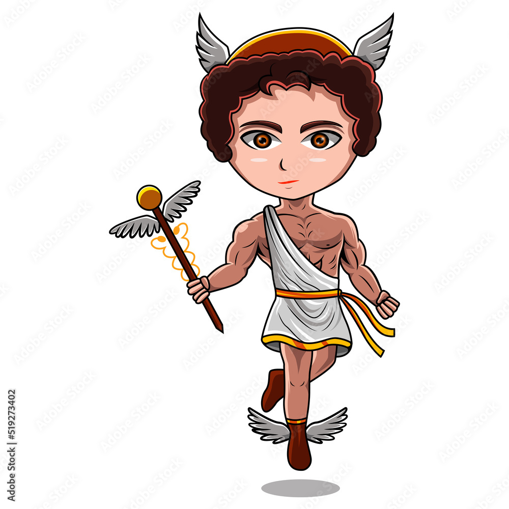 Hermes chibi mascot logo design Stock Illustration | Adobe Stock