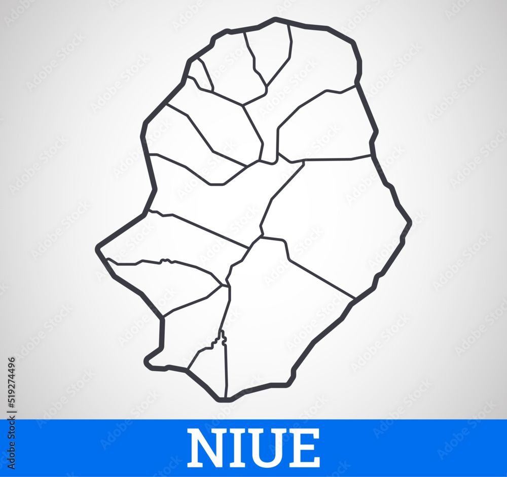 Vetor de Simple outline map of Niue. Vector graphic illustration. do ...