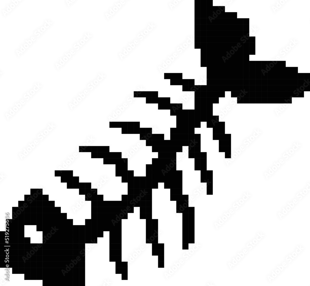 fish bone pixel art vector illustration. image or clip art. Stock ...