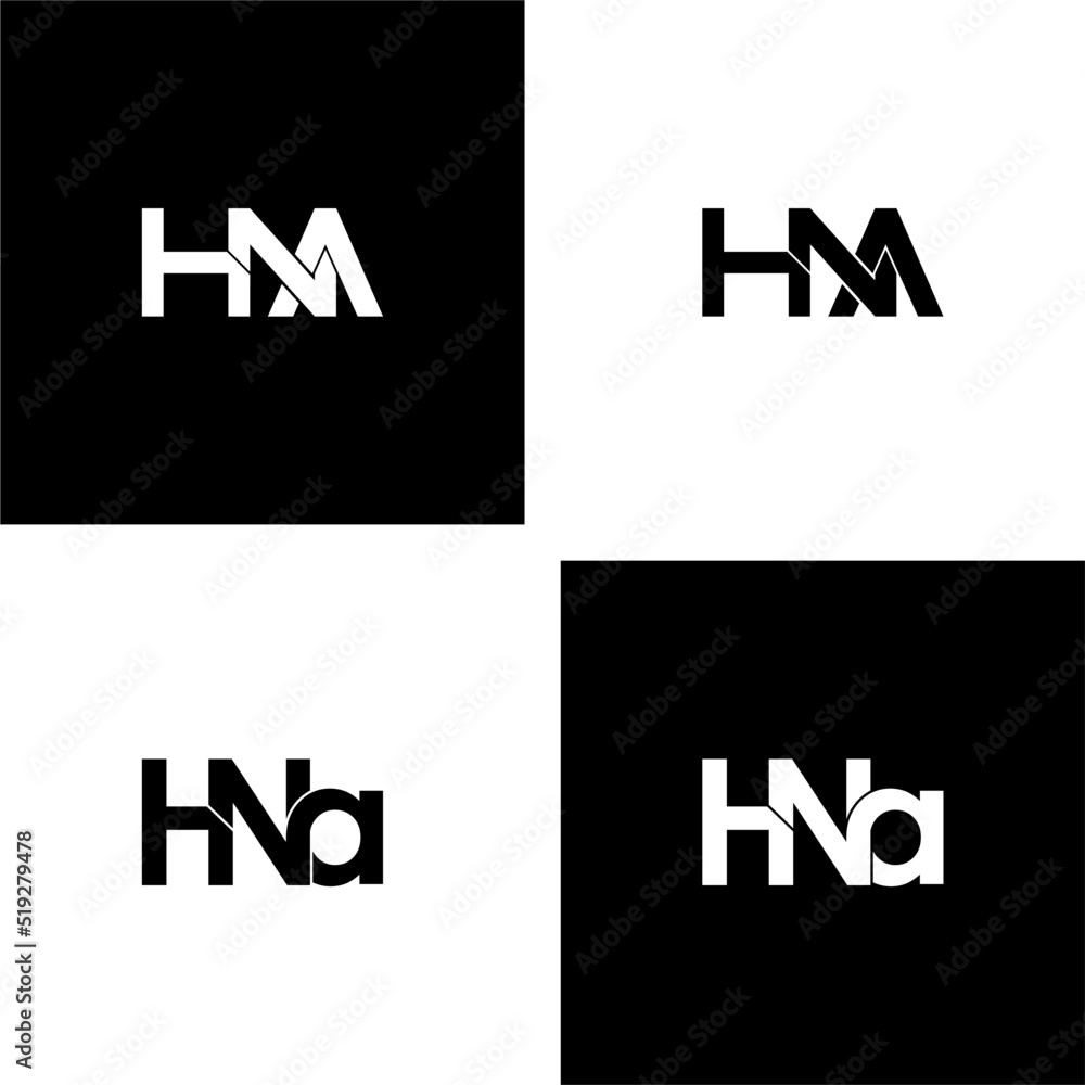 hna letter original monogram logo design set Stock Vector | Adobe Stock