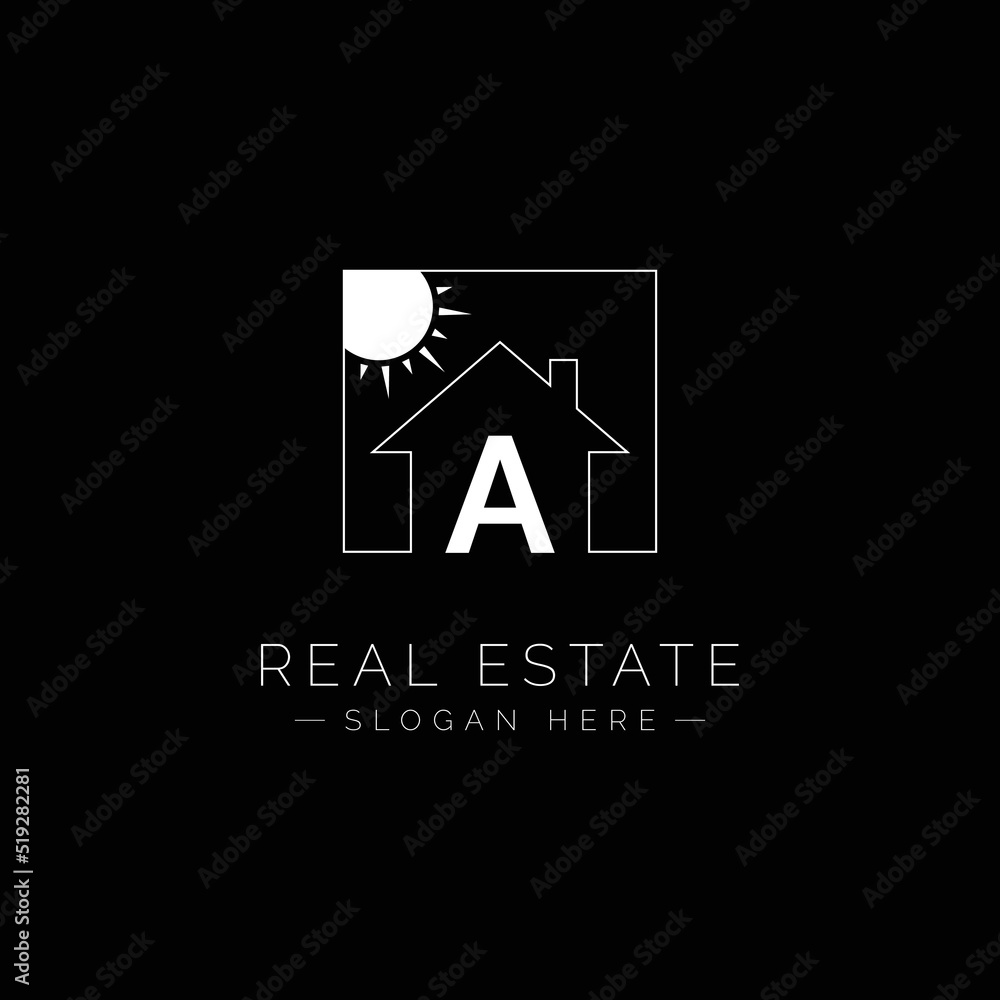 Real Estate Logo for Letter A - Home and House icon With Letter A for ...
