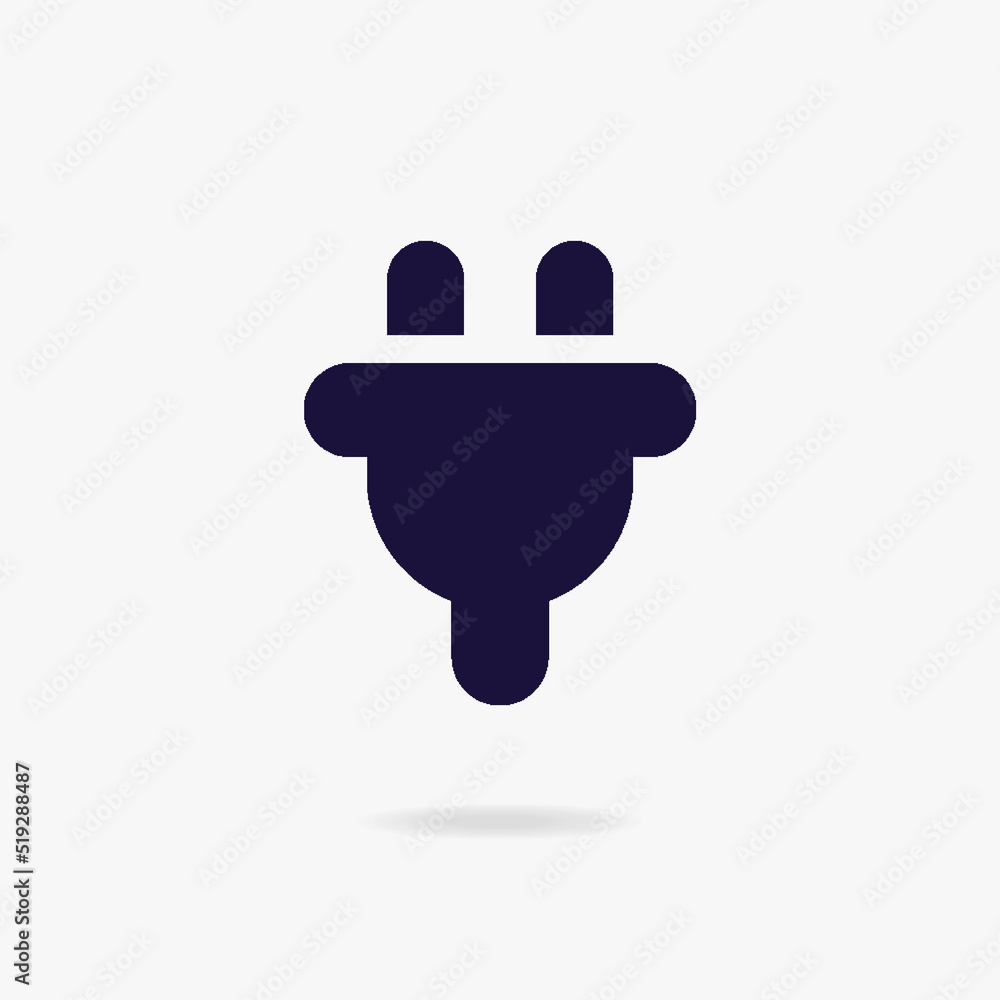 Electric vector plug icon for mobile phone, car charging station ...