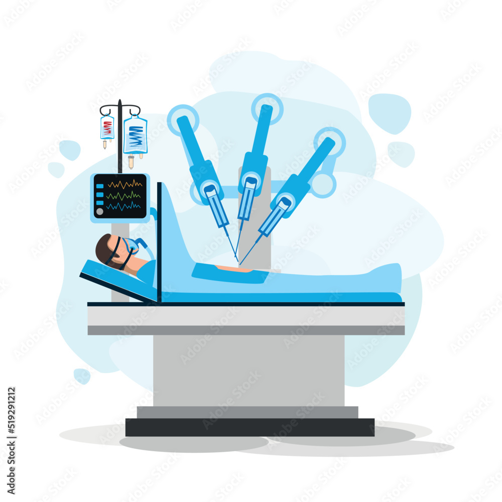 Modern operating room. Robotic Surgery. Medical equipment for surgical ...