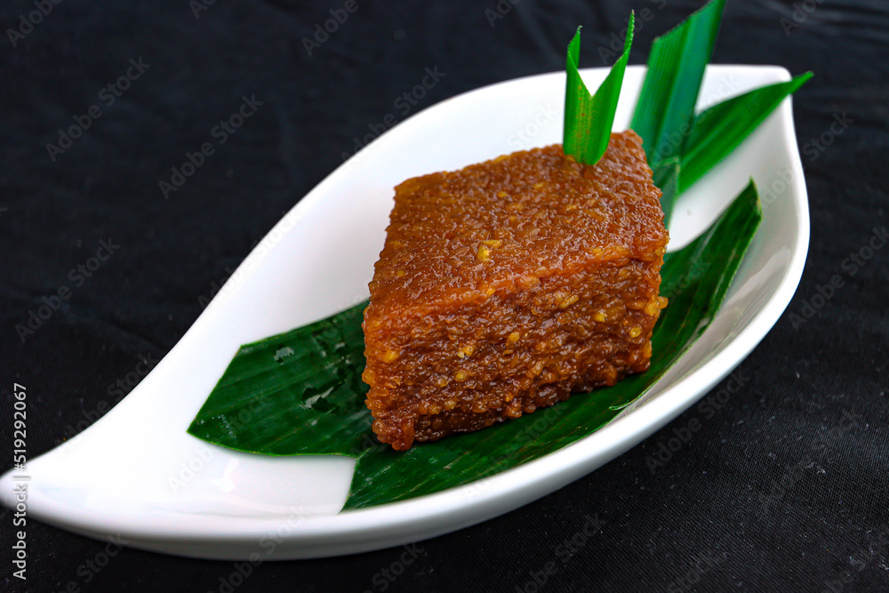 indonesian traditional street food sticky rice with palm sugar Stock ...