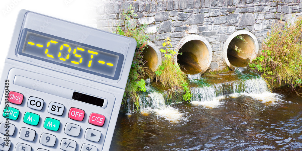 Waste water disposal and purification costs - concept with oxic water ...