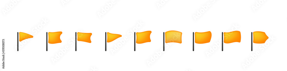 Set of yellow flag icons illustration Stock Illustration | Adobe Stock