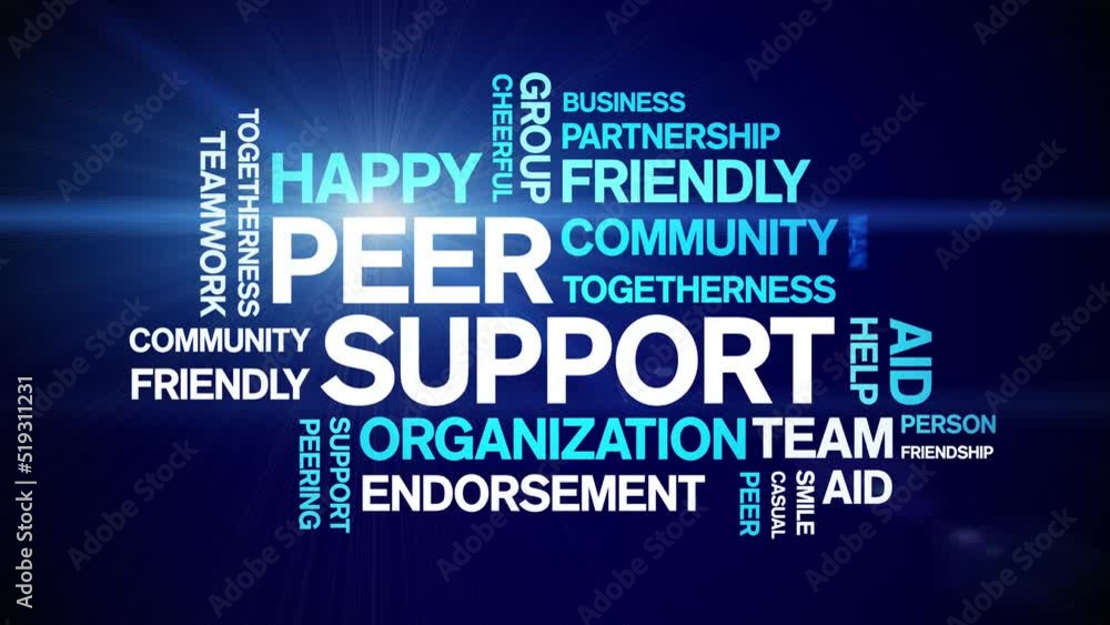 Peer Support animated tag word cloud;text design animation kinetic ...