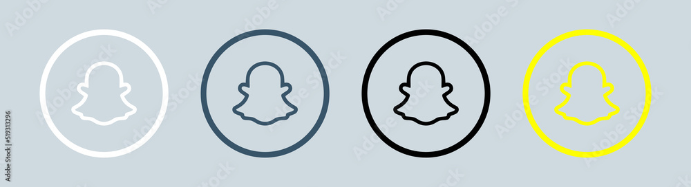 Lombok, Indonesia - July 26, 2022: Snapchat logo in circle line ...