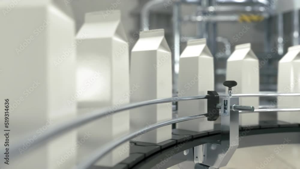 Automated production conveyor line at the modern factory. Carrying the ...