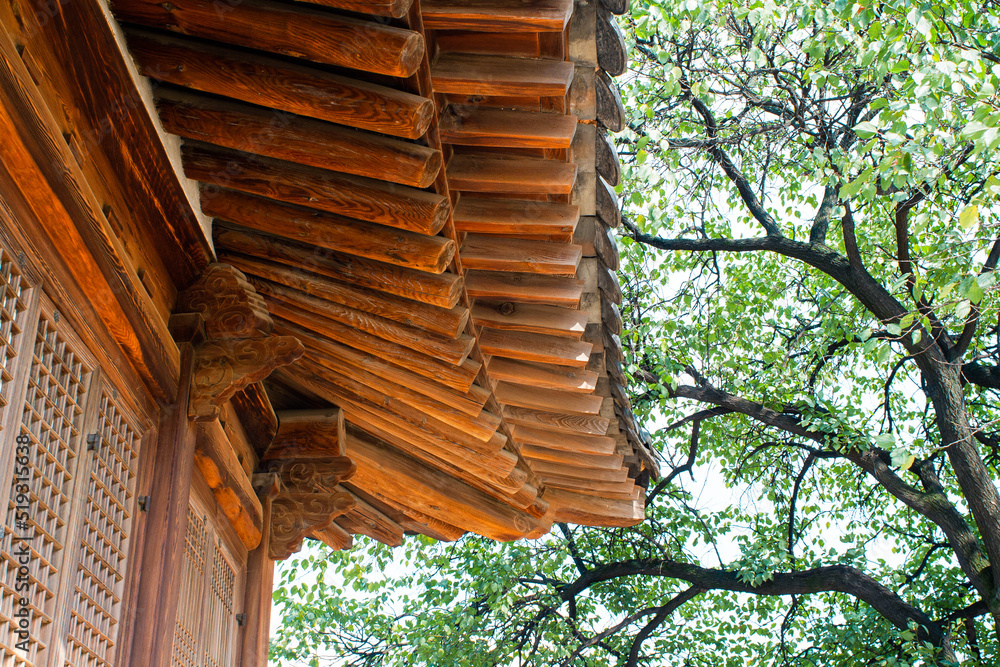Korean traditional hanok roof architecture Stock Photo | Adobe Stock