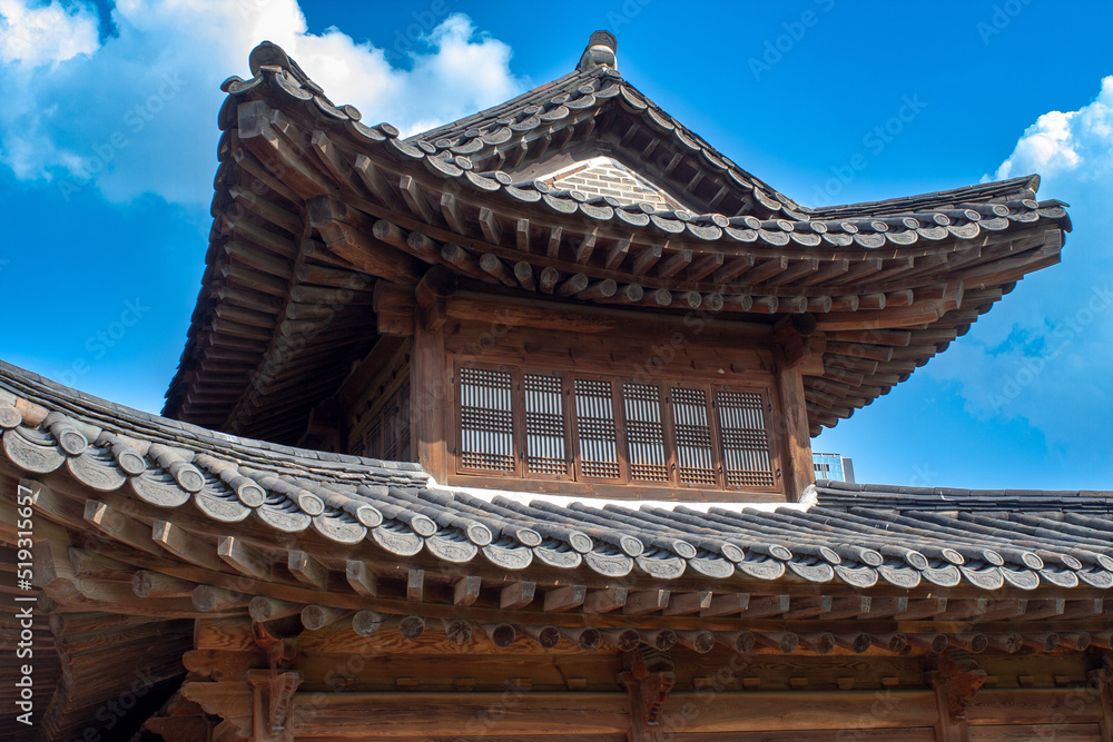 Korean traditional hanok roof architecture Stock Photo | Adobe Stock