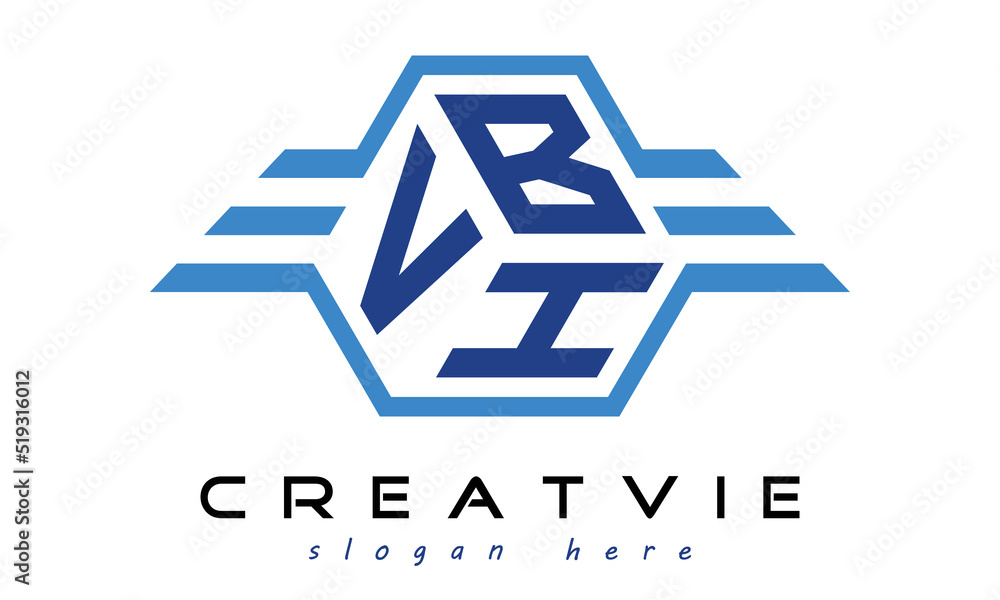 VBH three letter geometrical wings logo design vector template ...