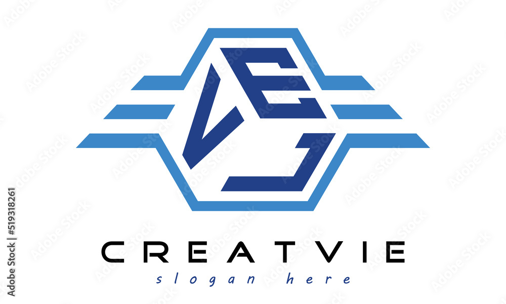 VEL three letter geometrical wings logo design vector template ...