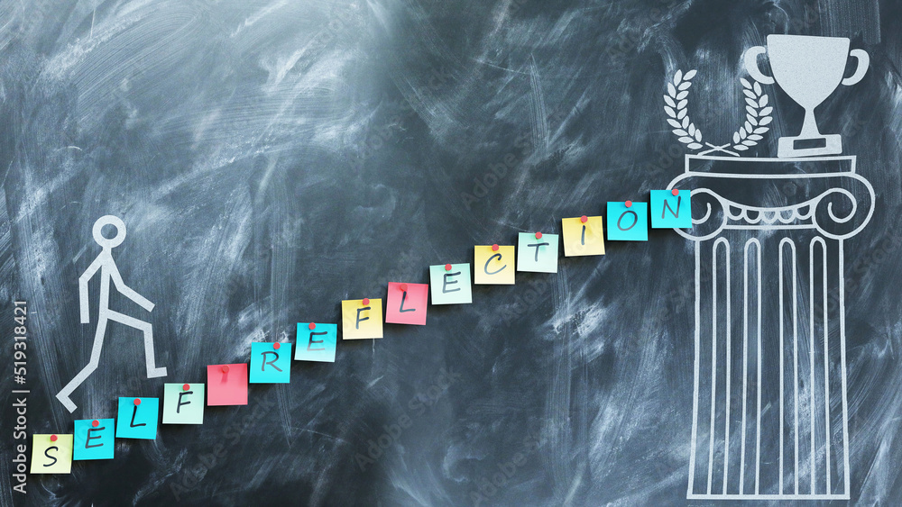 Self reflection make steps to success, wealth and prosperity in ...