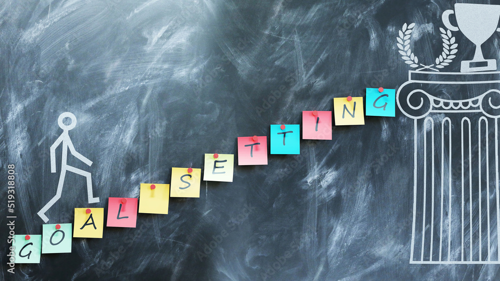 Goal setting make steps to success, wealth and prosperity in personal ...