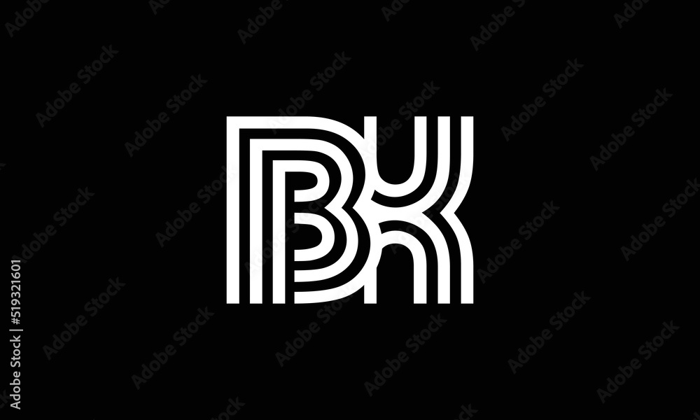 Alphabet letter icon logo BK Stock Vector | Adobe Stock