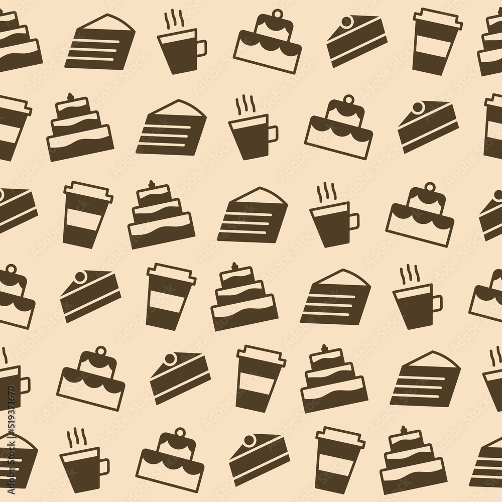 vector cake seamless pattern flat style for packaging wrapping paper ...