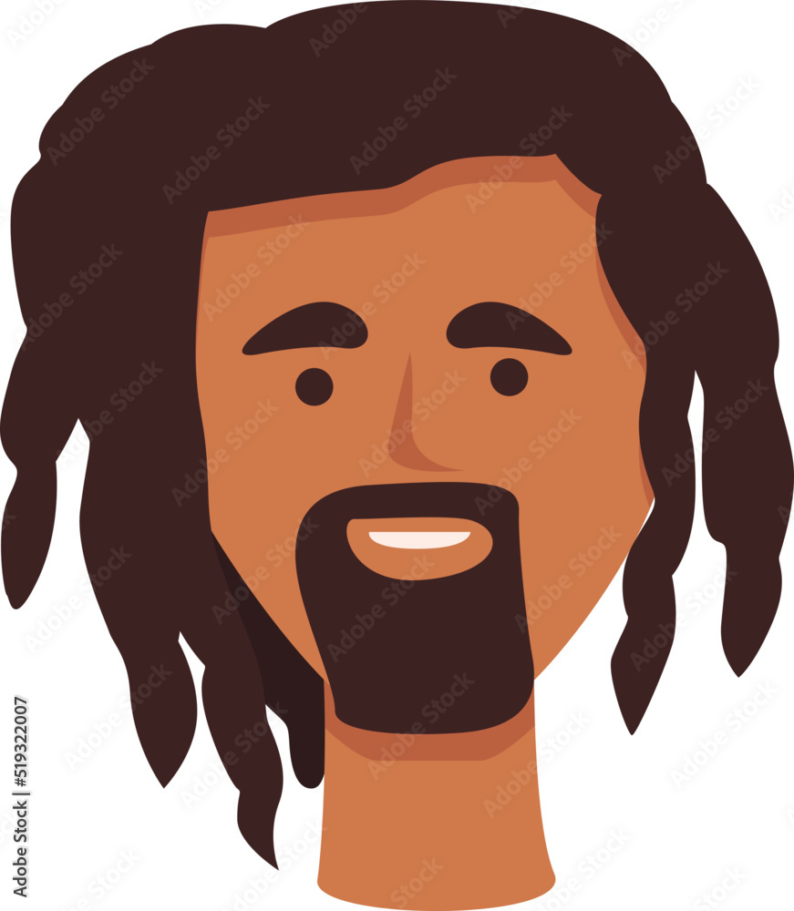 Dreadlocks boy icon cartoon vector. African hair. Afro rasta Stock ...