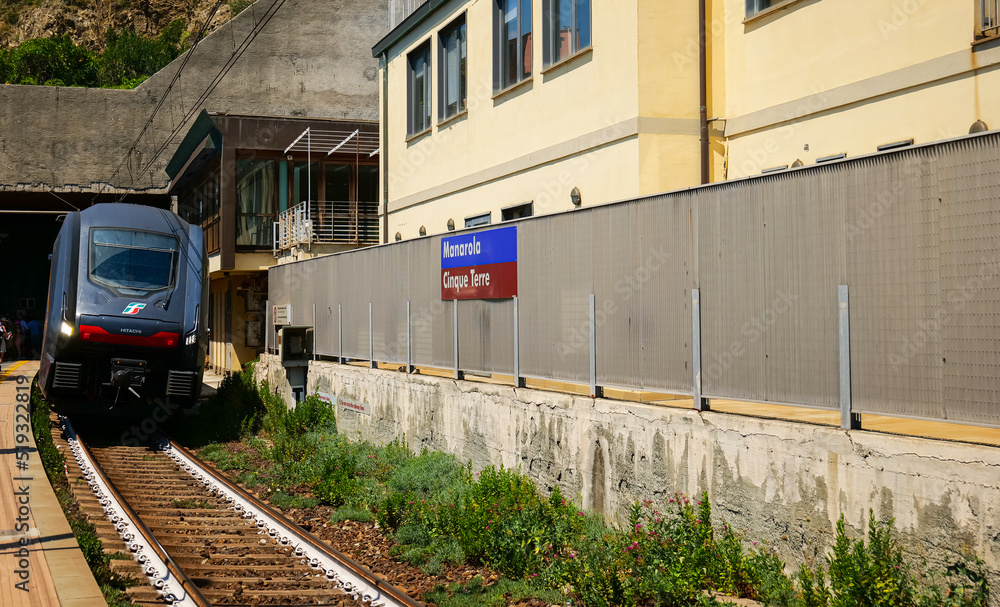 Italian Trenitalia intercity train arriving in the rail station of ...