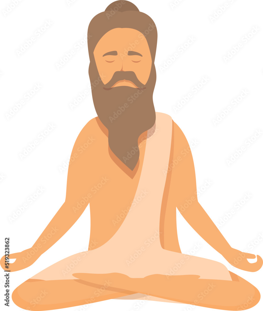 Yoga guy icon cartoon vector. Indian man. Guru person Stock Vector ...