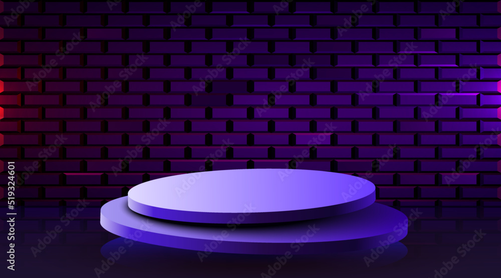 Abstract scene background with brick wall. Product presentation, mock ...