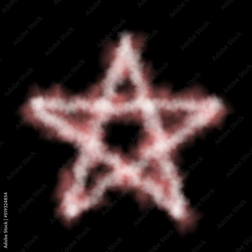 Smoke pentagram. Isolated on black background. Vector illustration ...
